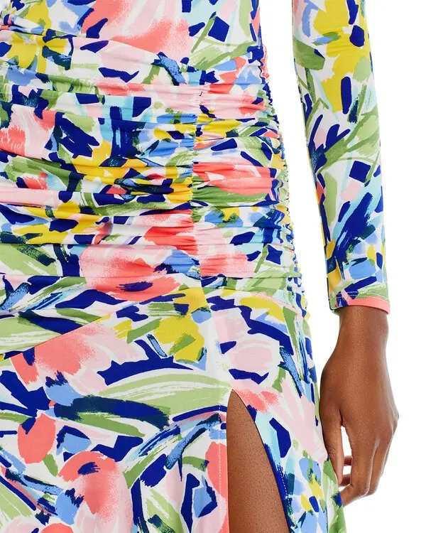 Aqua High Slit Maxi Dress