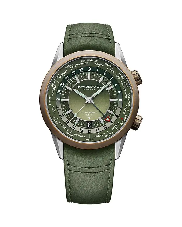 RAYMOND WEIL Freelancer Gmt Worldtimer Watch - Green