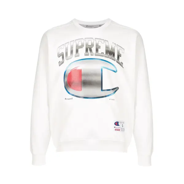 Supreme X Champion Chrome Crewneck - White
