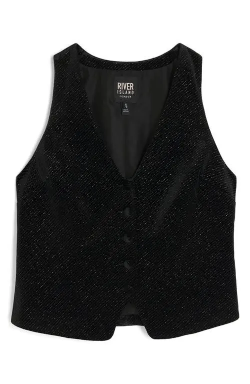 RIVER ISLAND Sparkle Button Front Waistcoat