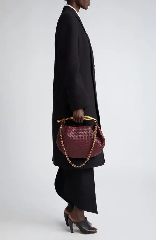 Bottega Veneta Small Sardine Intrecciato Top Handle Bag - Barolo/brass