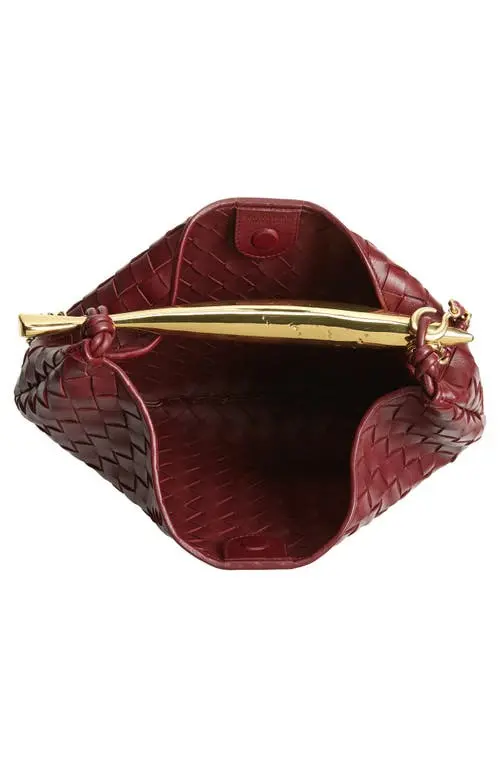 Bottega Veneta Small Sardine Intrecciato Top Handle Bag - Barolo/brass
