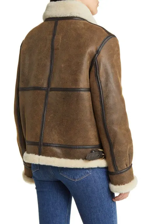 SCHOTT Genuine Shearling & Leather Bomber Jacket