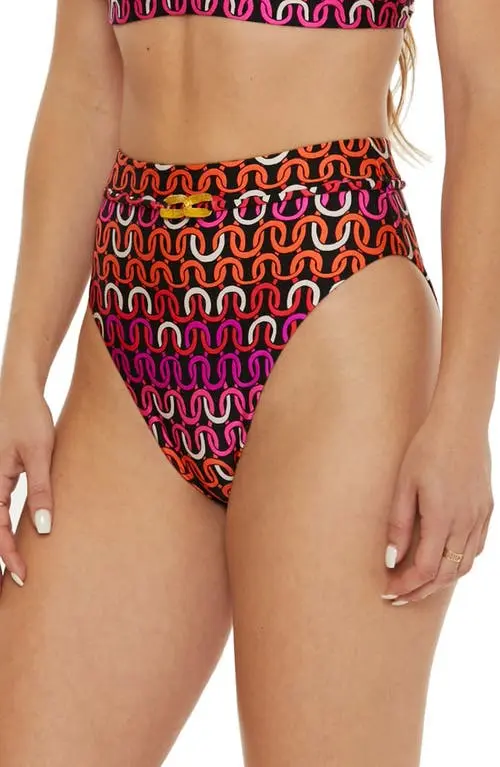 Trina Turk Echo Belted High-waist Bikini Bottom