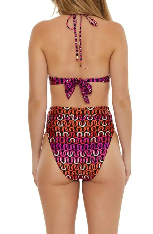 Trina Turk Echo Belted High-waist Bikini Bottom
