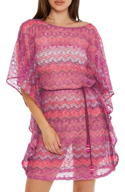 Trina Turk Athena Open Stitch Cover-Up Tunic Dress - Pink | Editorialist