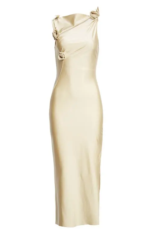Coperni Rosette Cutout Gown - Beige