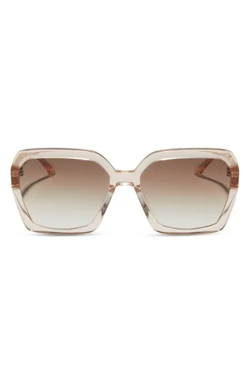 DIFF Sloane 54mm Square Sunglasses - Vint Rose Crystal/brown Grad
