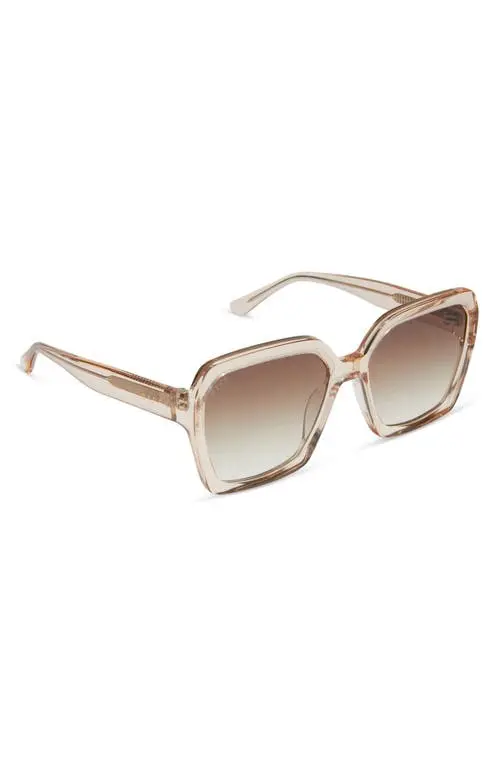DIFF Sloane 54mm Square Sunglasses - Vint Rose Crystal/brown Grad