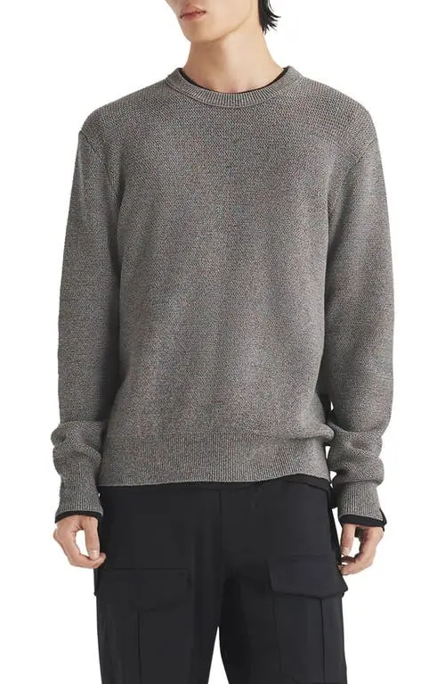 Rag & Bone Dexter Marled Organic Cotton Blend Sweater - Grey