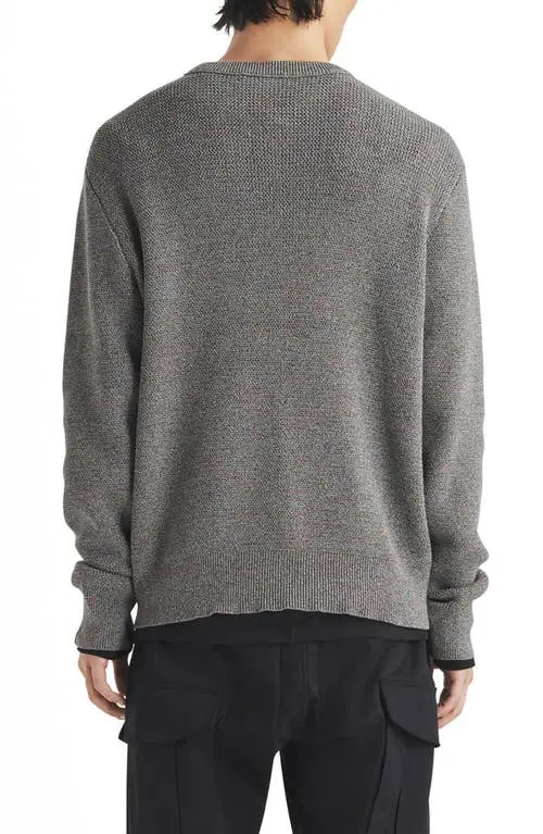 Rag & Bone Dexter Marled Organic Cotton Blend Sweater - Grey