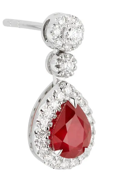 VALANI ATELIER Ruby & Pavé Diamond Drop Earrings