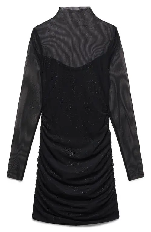 Mango Sparkle Embellished Long Sleeve Mini Dress In Black - 40% Off |  Editorialist