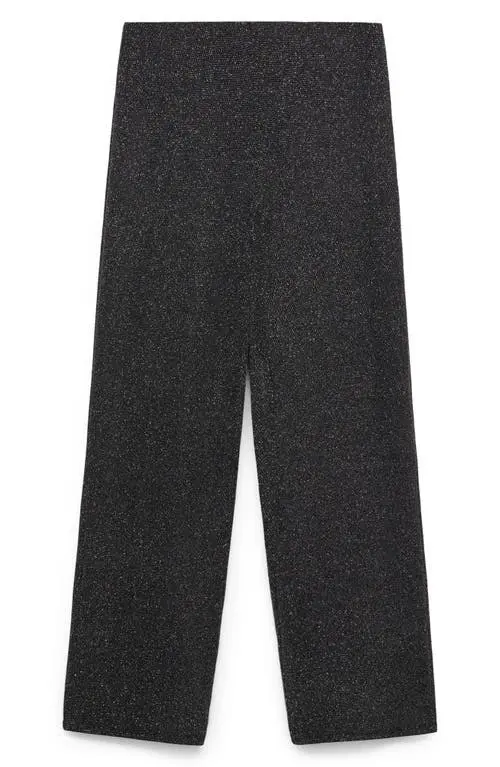 Mango Metallic High-waist Straight-leg Pants