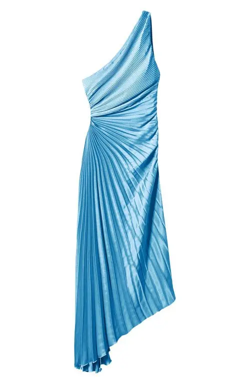 mango asymmetric dress pleated Bikini Wrap Asymmetric Dress in Satin Crepe 6 / White main image 1