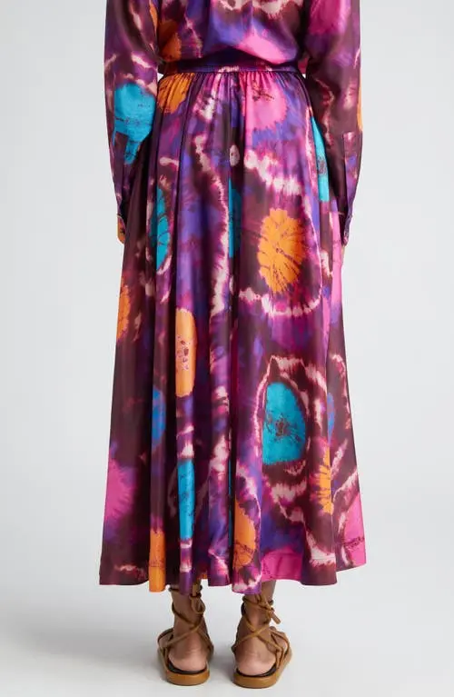 Zimmermann Acadian Tie Dye Silk Maxi Skirt