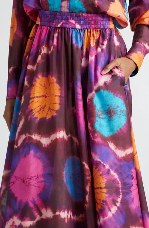 Zimmermann Acadian Tie Dye Silk Maxi Skirt