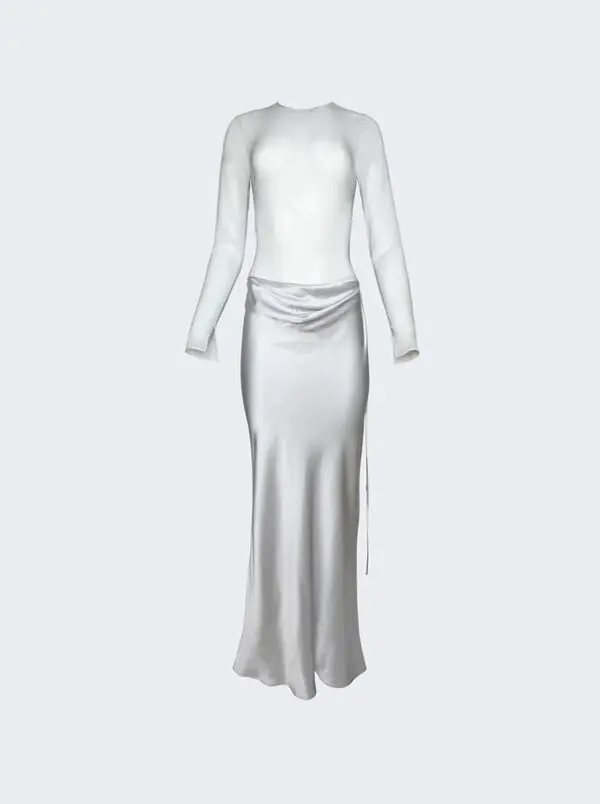 Christopher Esber Sheer Torso Dress - Silver