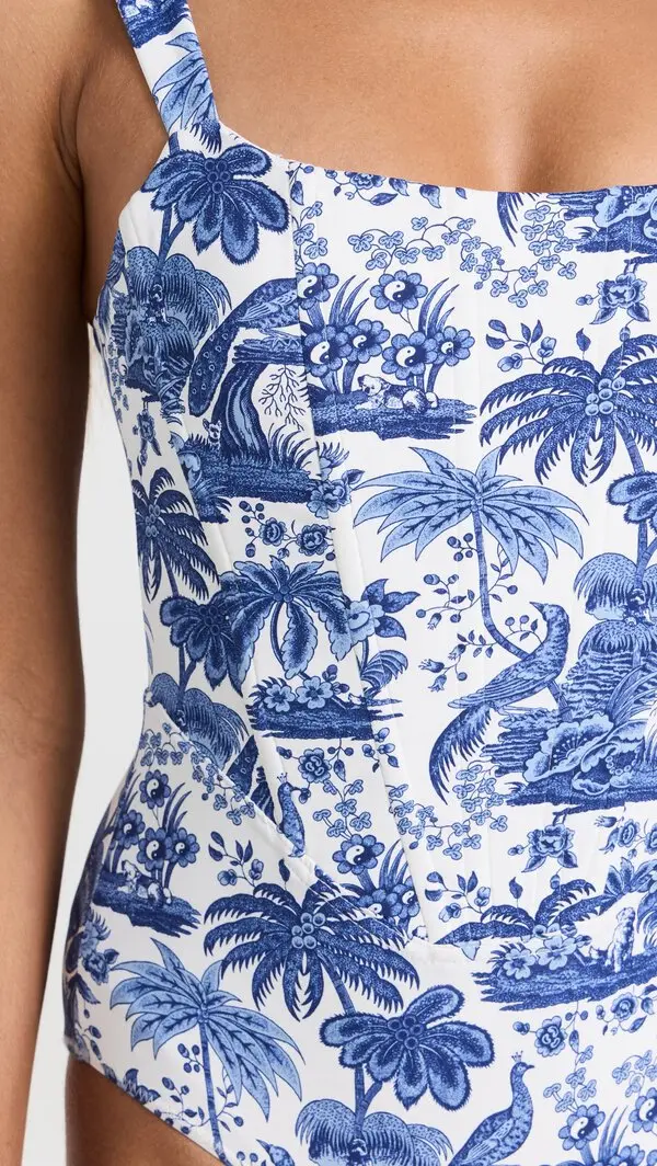 Staud Adelaide One-piece - Blue Toile