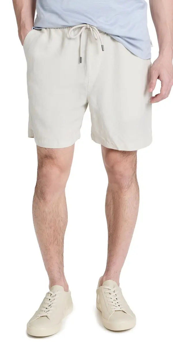 Onia Air Linen Pull-on Shorts - Stone