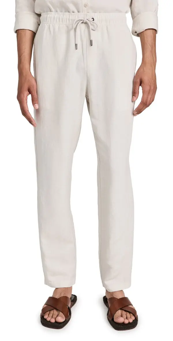 Onia Air Linen Pull-on Pants - Stone