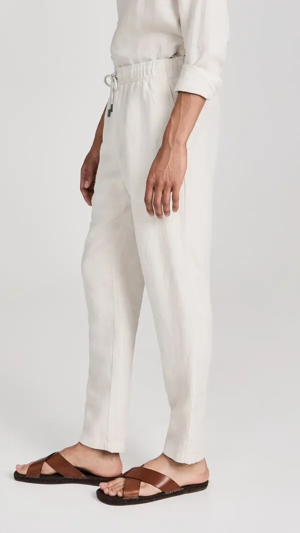 Onia Air Linen Pull-on Pants - Stone