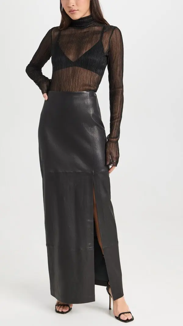 Rag & Bone Ilana Stretch Leather Skirt