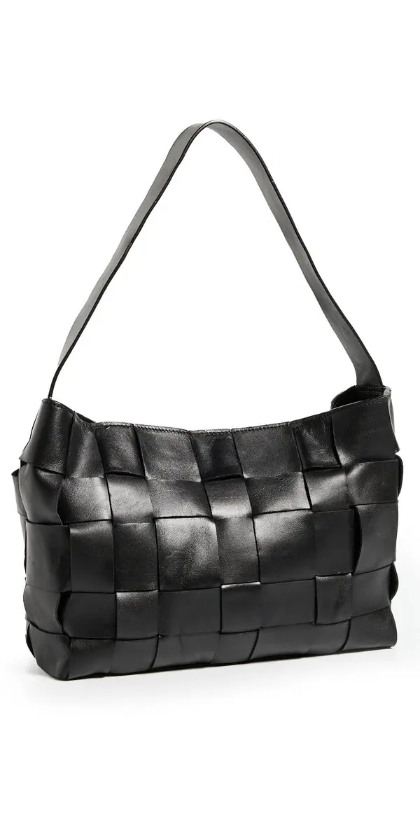 ST. AGNI Woven Mini Tote - Black