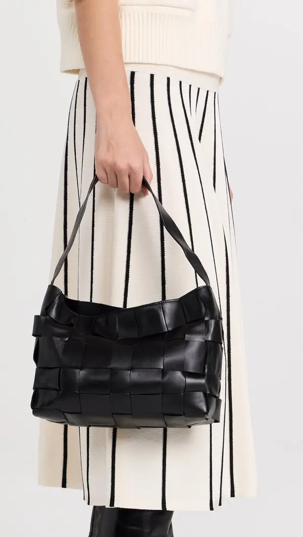 ST. AGNI Woven Mini Tote - Black