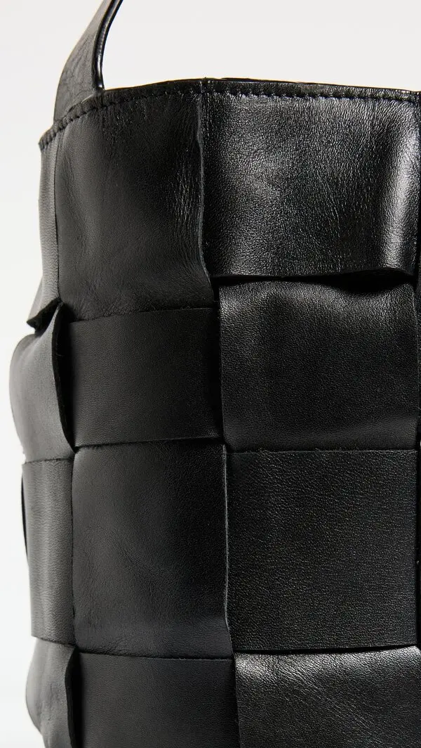 ST. AGNI Woven Mini Tote - Black