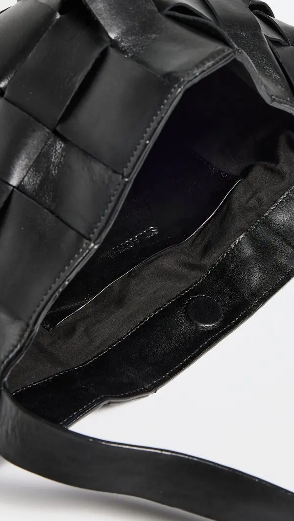 ST. AGNI Woven Mini Tote - Black
