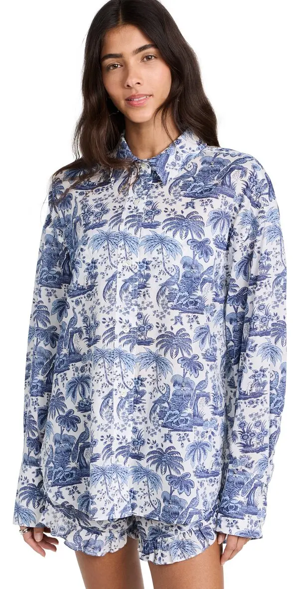 Staud Colton Toile Print Shirt