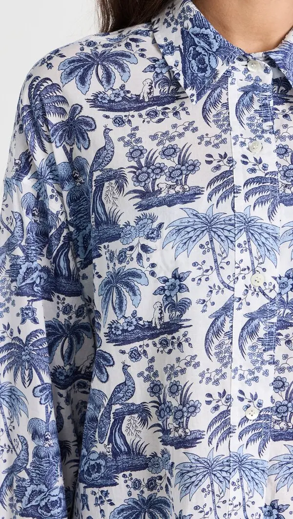 Staud Colton Toile Print Shirt