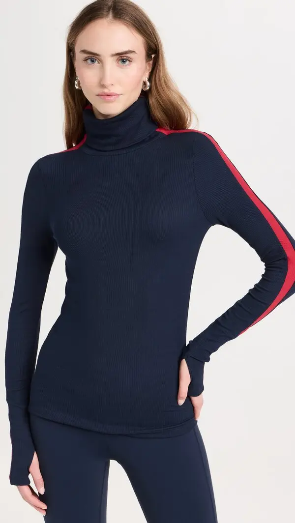 Splits59 Jackson Rib Full Length Turtleneck Top