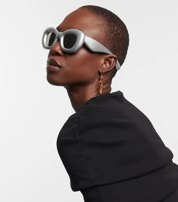 Loewe Inflated Rectangle Sunglasses - Silver