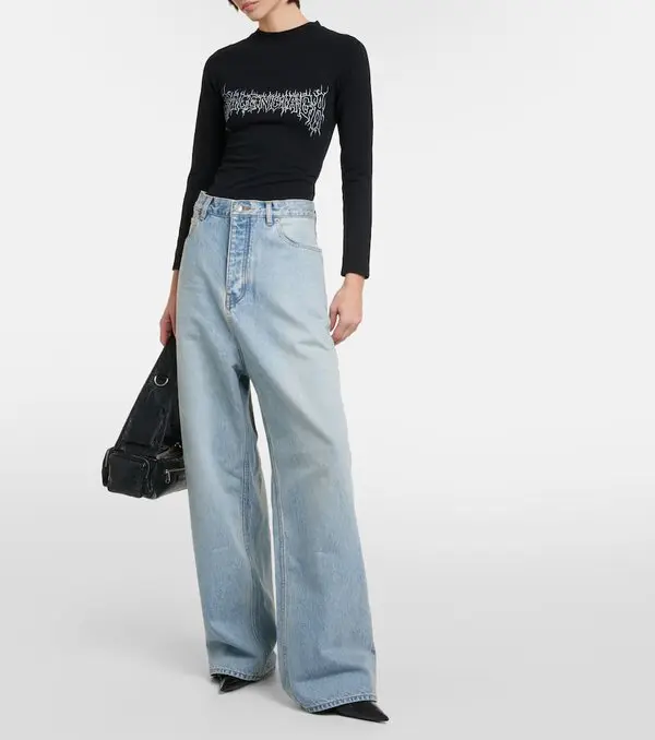 Balenciaga Mid-rise Wide-leg Jeans - Blue