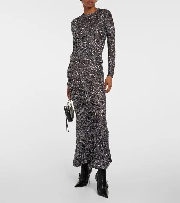 Balenciaga Sequined Metallic Knit Sweater