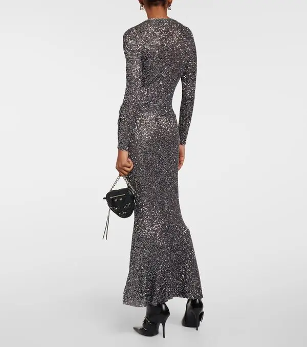 Balenciaga Sequined Metallic Knit Sweater