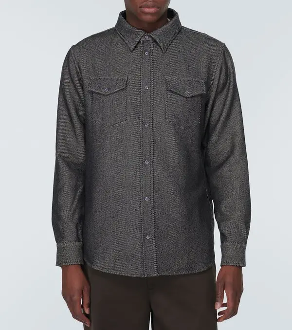 GOD'S TRUE CASHMERE Cashmere And Cotton Twill Shirt - Blue