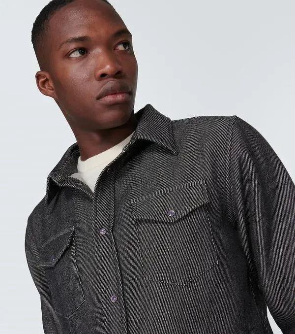 GOD'S TRUE CASHMERE Cashmere And Cotton Twill Shirt - Blue