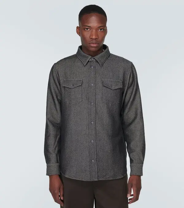 GOD'S TRUE CASHMERE Cashmere And Cotton Twill Shirt - Blue