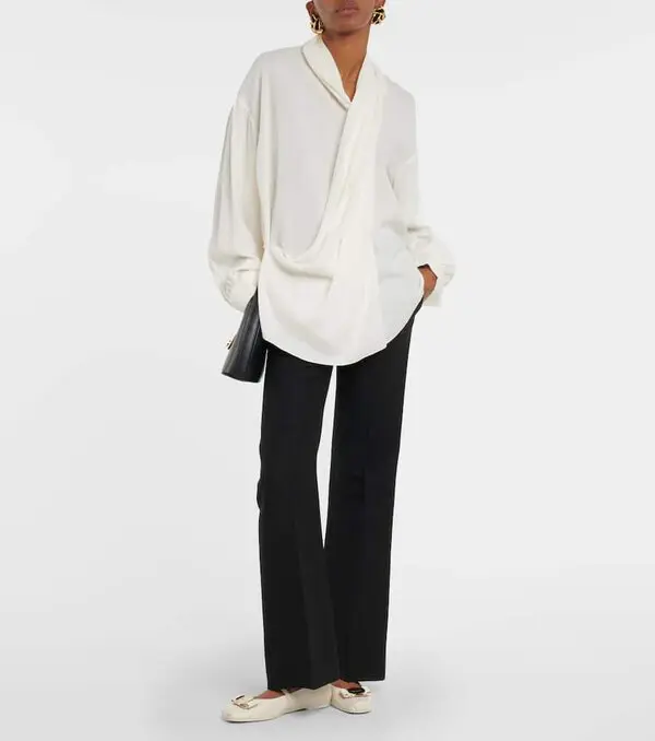 FERRAGAMO Zina Leather Ballet Flats - White
