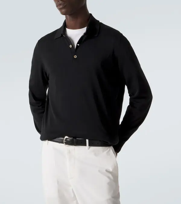 Brunello Cucinelli Cotton Polo Sweater - Black