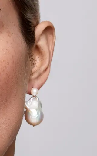 Mateo Duality 14k Yellow Gold Pearl Earrings