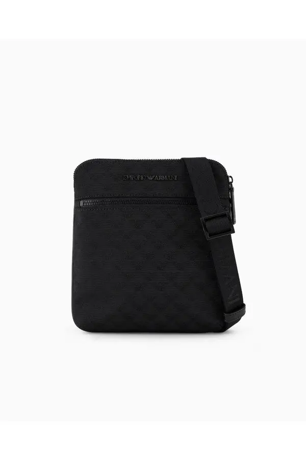 Emporio Armani Flat Nylon Shoulder Bag - Black