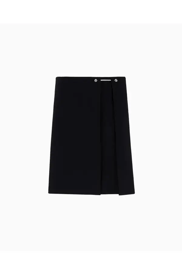 Emporio Armani Envers Satin A-line Skirt - Black