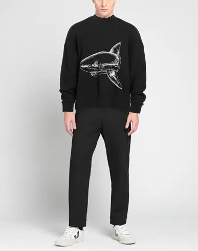Palm Angels Solid Color Crewneck Sweatshirt - Black