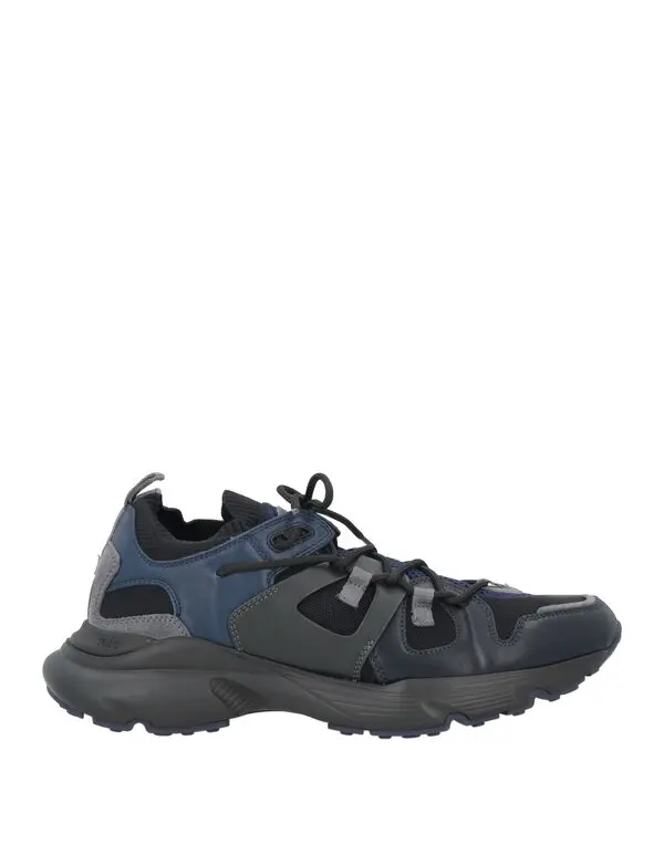 TOD'S Leather And Textile Chunky Sneakers - Navy