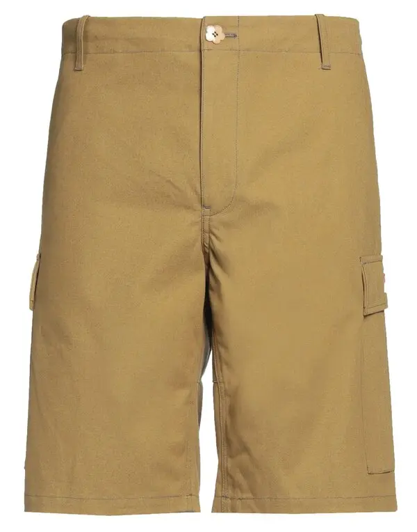Kenzo Tapered Leg Cotton Cargo Shorts - Yellow