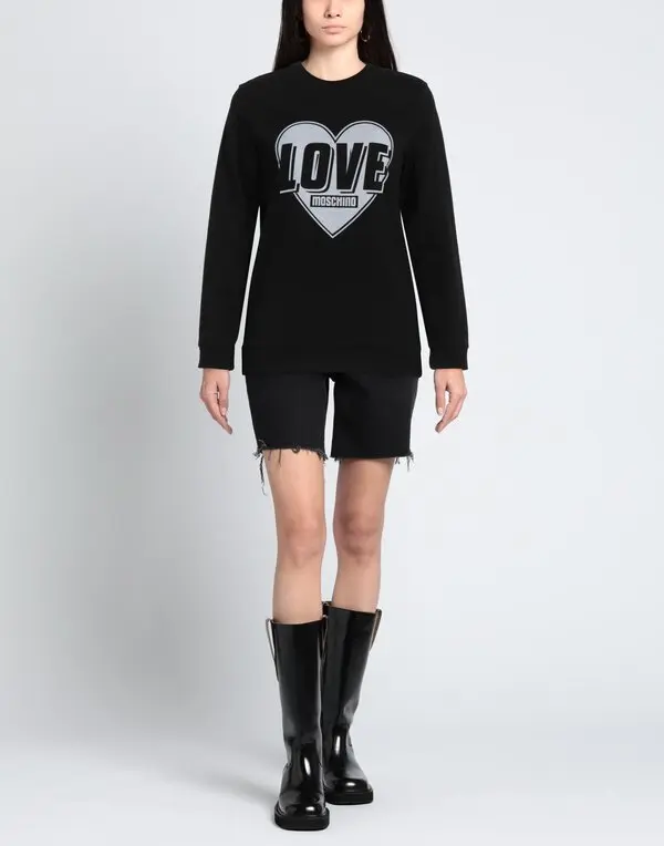 Moschino Cotton Elastane Crewneck Sweatshirt - Black